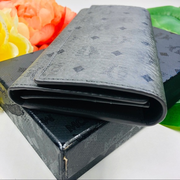 MCM | Bags | Sale Mcm Grey Large Wallet Trifold New | Poshmark